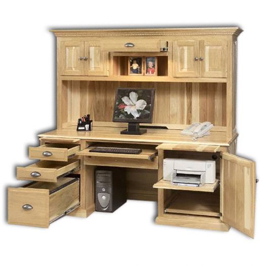 Amish Handcrafted Traditional Computer Desk w- Extra Large Door USA!